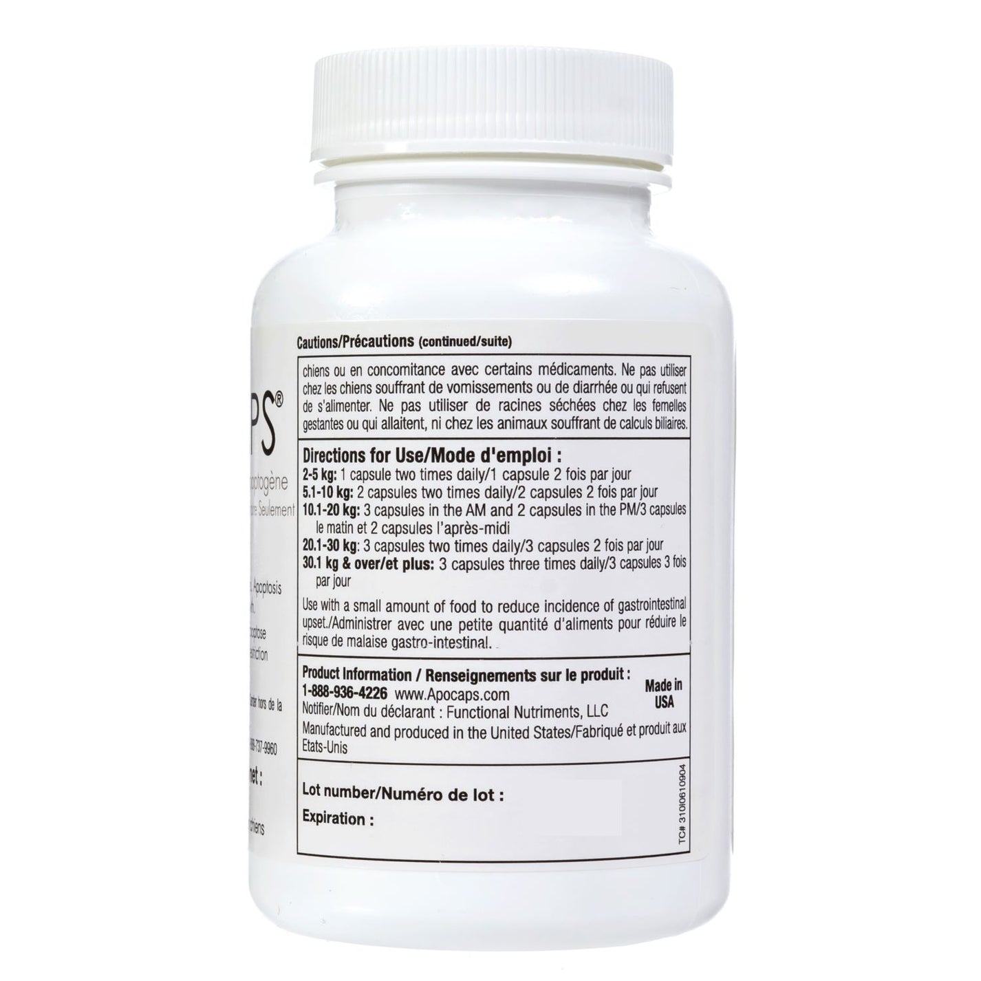 Apocaps CXE International Apoptogen Formula for Dogs (90 capsules ...